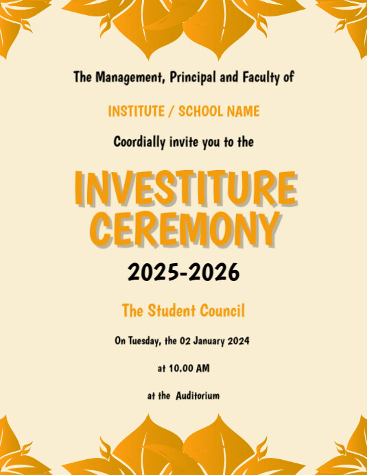 Investiture Ceremony Template | PosterMyWall