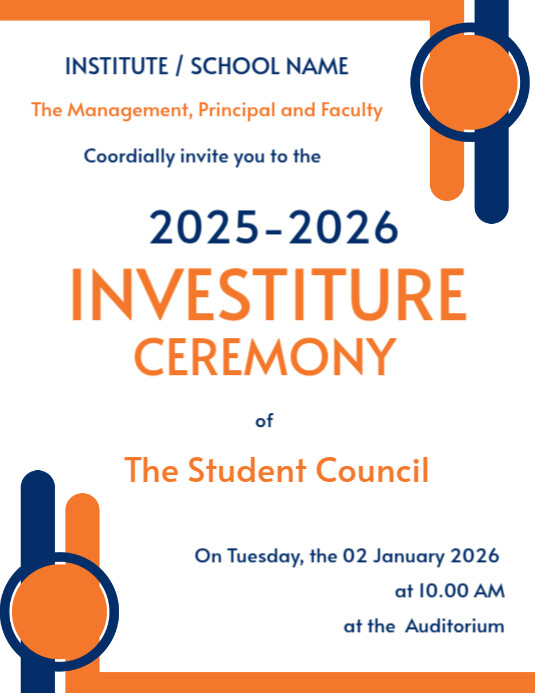 Investiture Ceremony Template | PosterMyWall