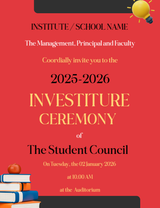 Investiture Ceremony Template | PosterMyWall