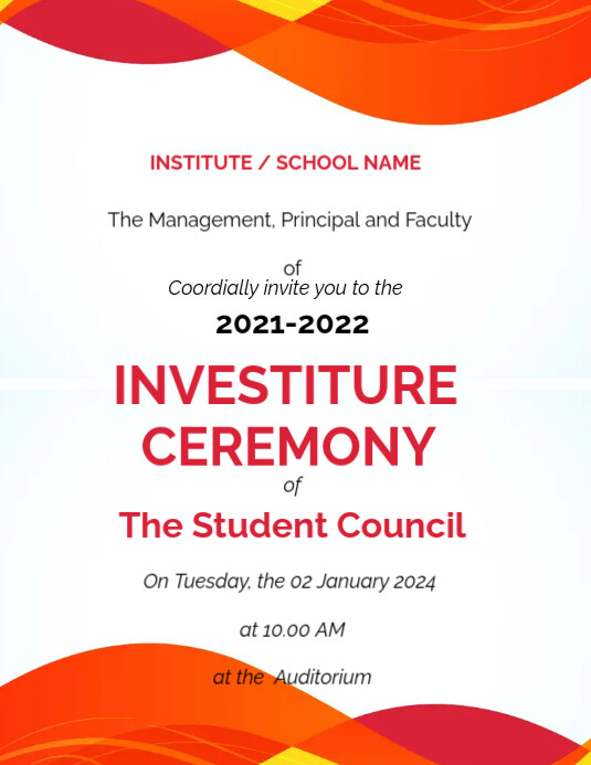 Investiture Ceremony Template | PosterMyWall