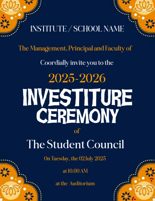 Plantilla de Investiture Ceremony | PosterMyWall