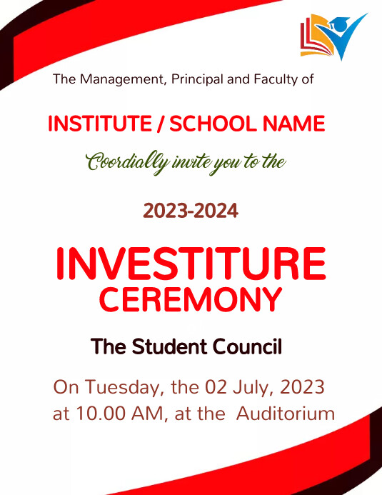 Investiture Ceremony Modelo | PosterMyWall