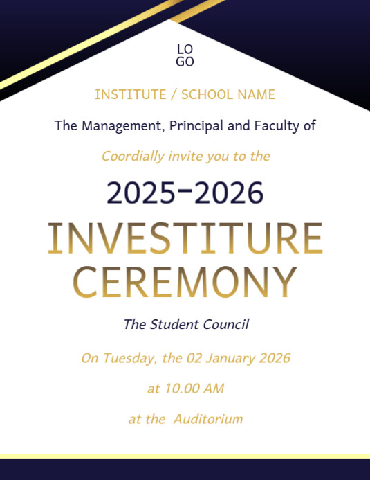 Investiture Ceremony Template | PosterMyWall
