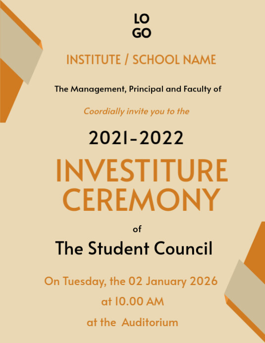 Investiture Ceremony Template | PosterMyWall
