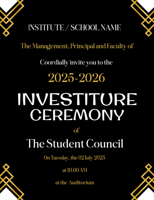 Copy of Investiture Ceremony | PosterMyWall