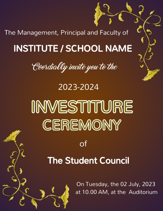 Investiture Ceremony Template | PosterMyWall