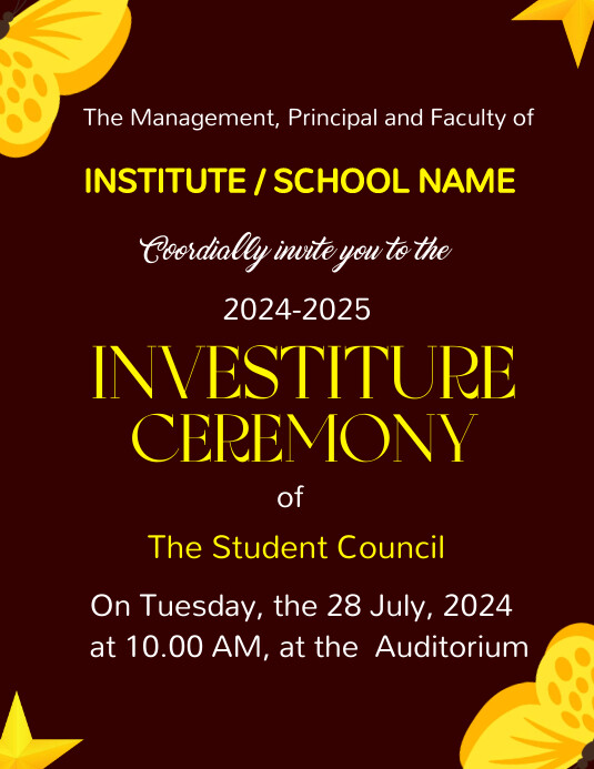 Investiture Ceremony Template | PosterMyWall