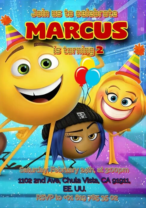 Invitación de Emoji película Template | PosterMyWall