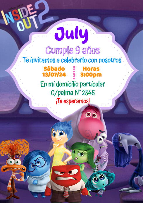 Plantilla de Invitación de intensamente 2 | PosterMyWall