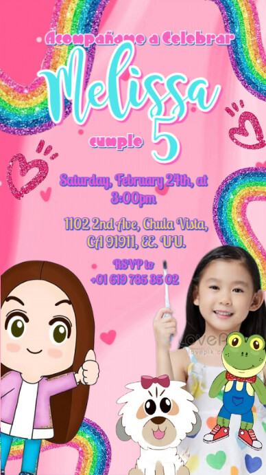 Plantilla de Invitación de Rana Rhenne y Lara campos con fotografia ...