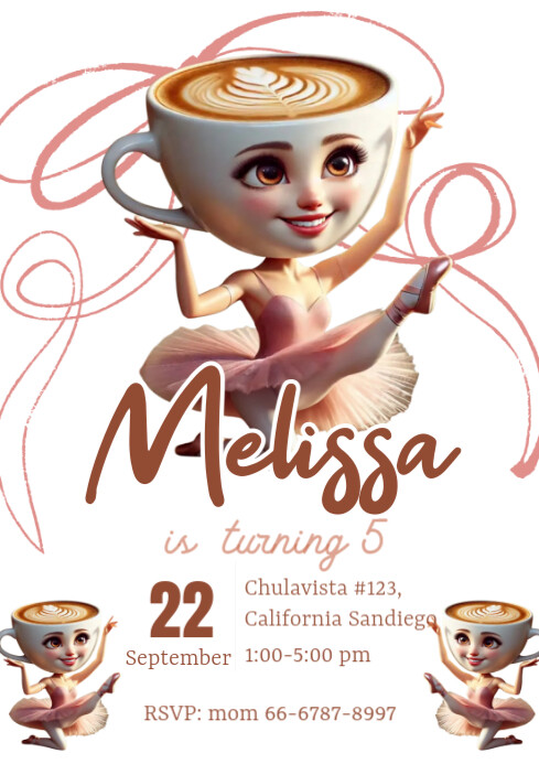 Plantilla de invitacion bailarina capuchina | PosterMyWall