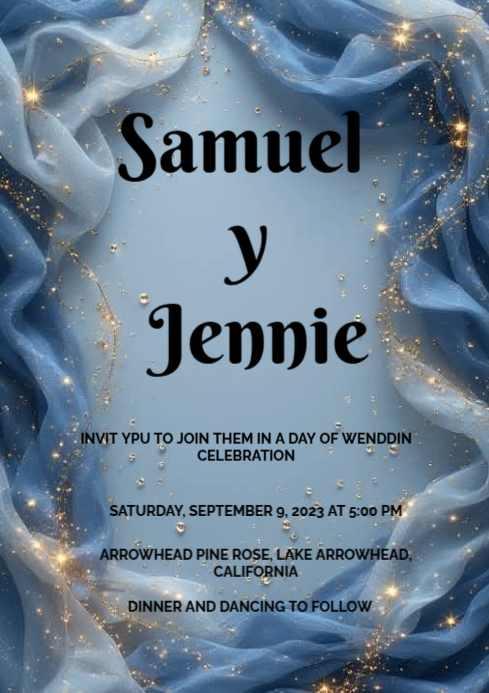 invitacion de boda azul Template | PosterMyWall