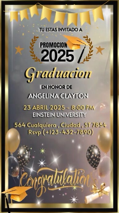 Plantilla de invitacion de fiesta de promocion 2025 | PosterMyWall