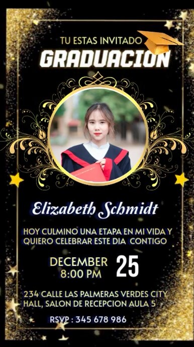 invitacion de fiesta de promocion 2025 Templat | PosterMyWall