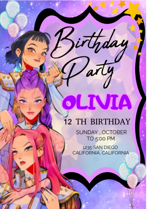 Plantilla De Invitacion Guerreras Del Kpop Postermywall