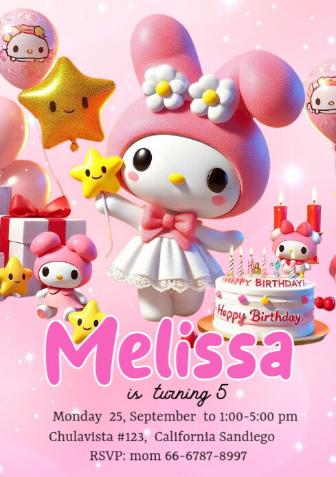 Plantilla de invitacion melody | PosterMyWall