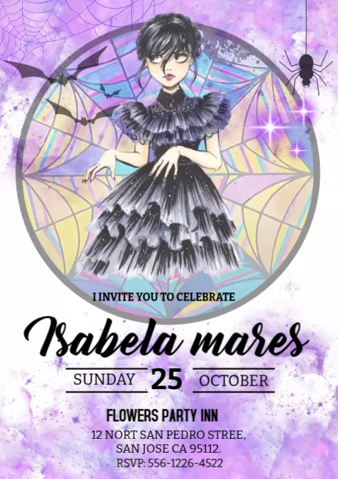 Plantilla de invitacion merlina | PosterMyWall