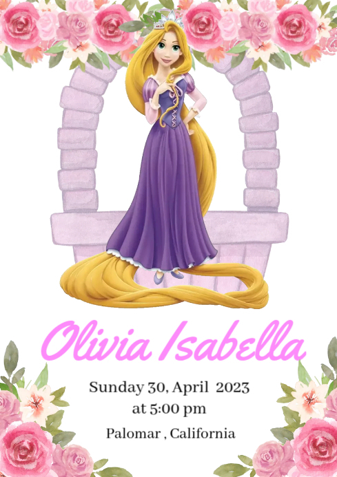 invitacion rapunzel Template | PosterMyWall