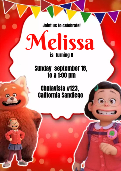invitacion turning red Template | PosterMyWall