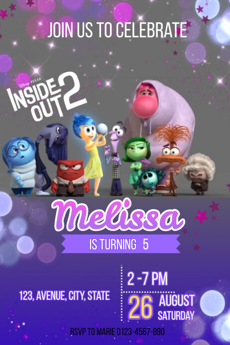 Inside Of Invitation Template Printable Blue Birthday Invitation