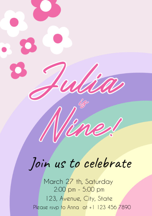 Invitation Birthday Party for girls Template | PosterMyWall