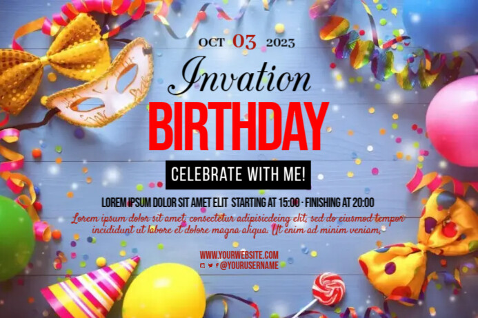 Invitation Birthday Template | PosterMyWall