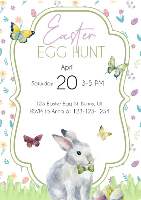 Invitation Easter Egg Hunt Template | PosterMyWall