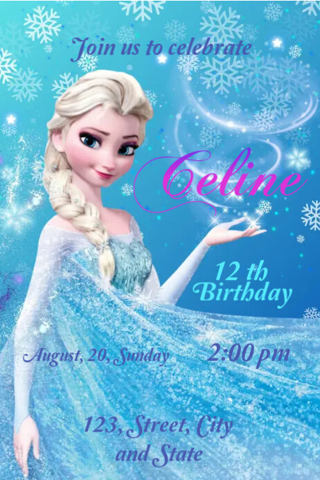 Invitation Frozen Template | PosterMyWall
