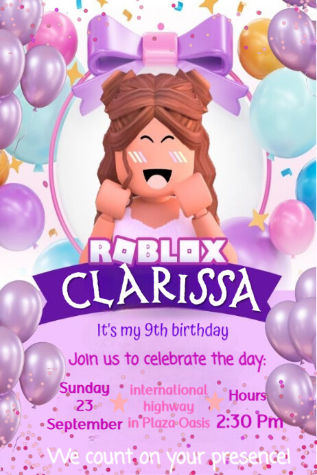 Copy of Invitation Roblox celebration happy brithday poster | PosterMyWall
