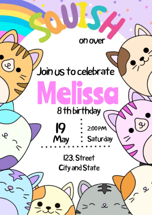 invitation Squishmallows Template | PosterMyWall
