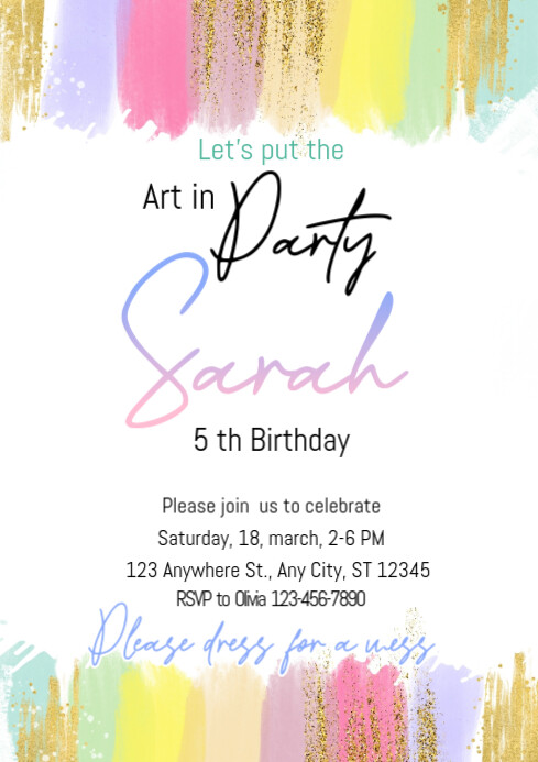 Invitation template art in party | PosterMyWall
