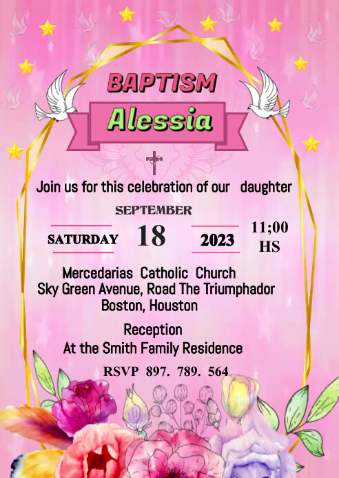 INVITATION TEMPLATE BAPTISM... | PosterMyWall