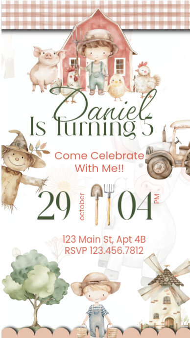 INVITATION TO THE FARM Template | PosterMyWall