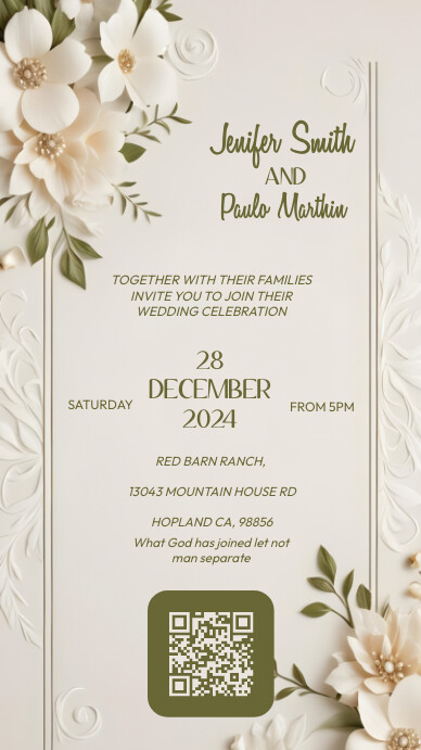 Invite wedding Instagram Story Template | PosterMyWall