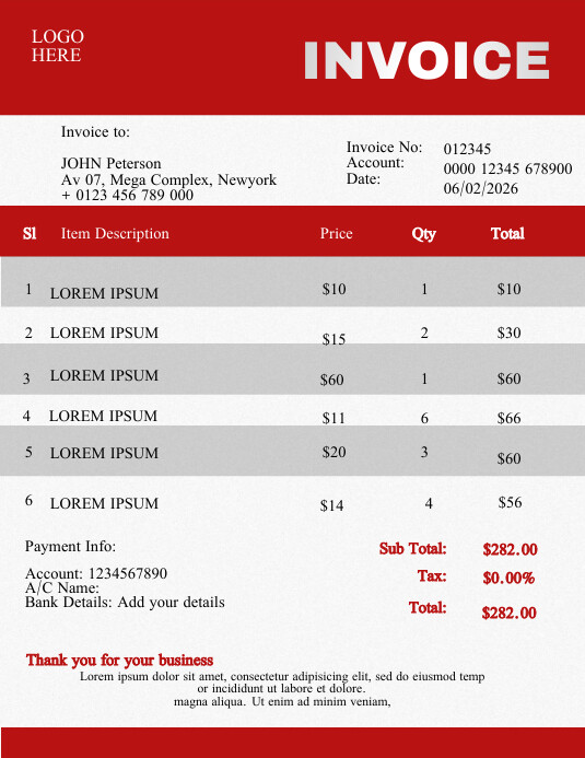 Invoice Ads Template | PosterMyWall