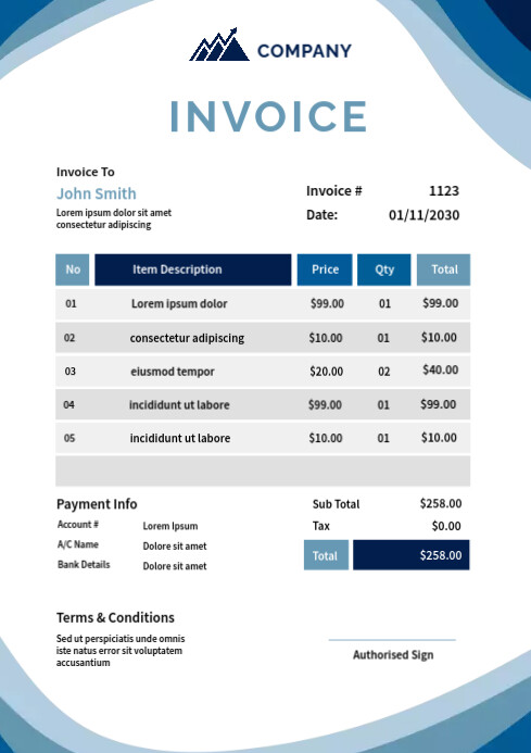 Copy of Invoice Design Template | PosterMyWall