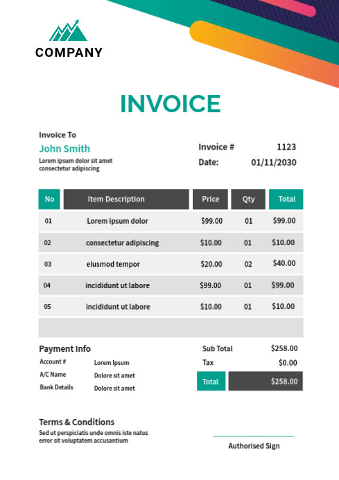 Plantilla de Invoice Design Template | PosterMyWall