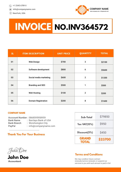invoice Template | PosterMyWall
