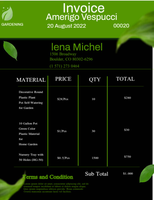 Invoice Template | PosterMyWall