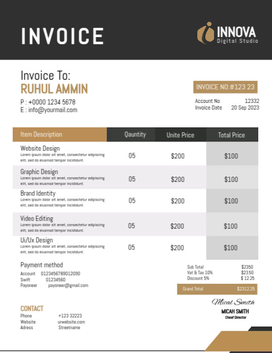 Invoice Payment Flyer Template | PosterMyWall