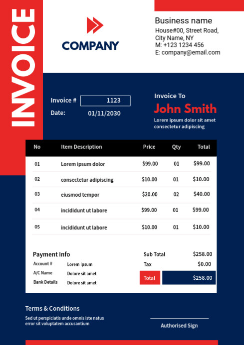 Invoice Template | PosterMyWall