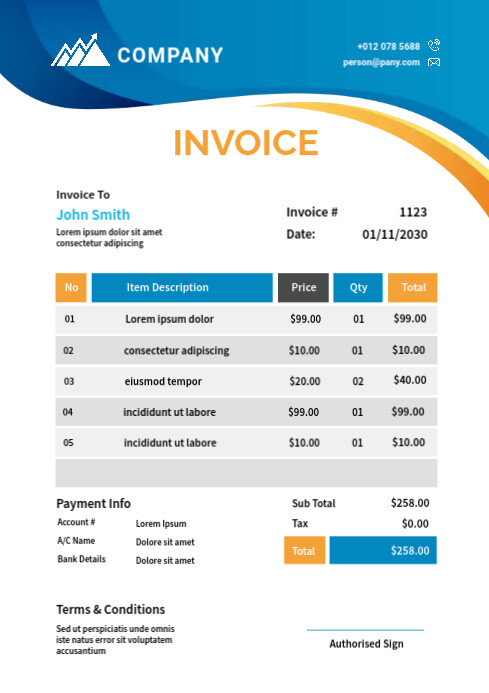 Invoice Template | PosterMyWall