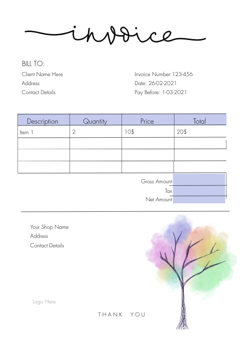 Invoice Template | PosterMyWall