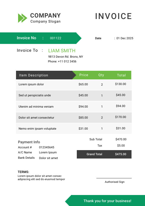 Invoice Template Design | PosterMyWall