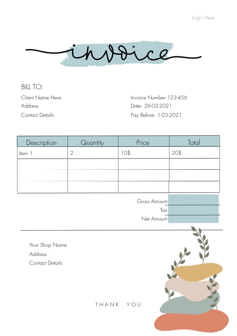 Invoice Templet for small business Template | PosterMyWall