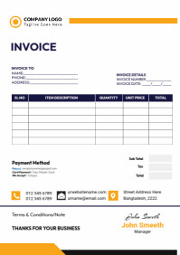 Invoice Yellow Design Template | PosterMyWall