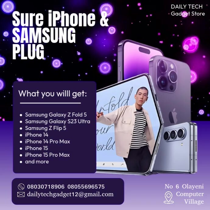 Iphone & Samsung Plug Ads Template | PosterMyWall