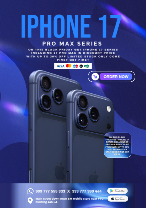 Plantilla de iphone 17 pro max | PosterMyWall