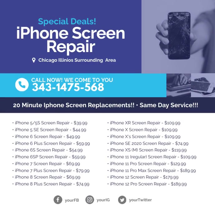 iPhone Repair Services Instagram Template | PosterMyWall