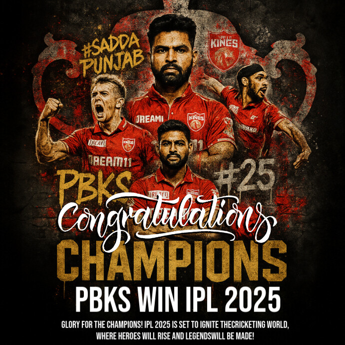 Plantilla de IPL 2025 Champion | PosterMyWall